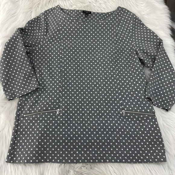 Talbots | Tops | Talbots Plus Womens Gray Polka Dot Shimmer Blouse Size ...